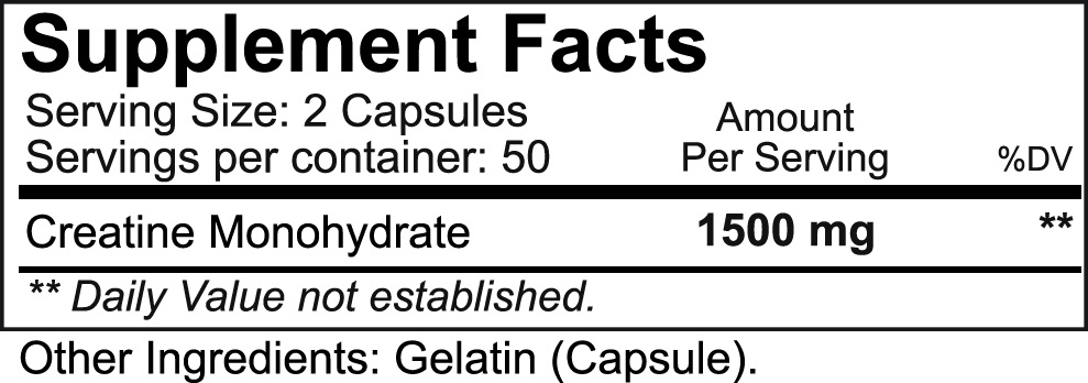 NutraKey Creatine Monohydrate 100 Capsules